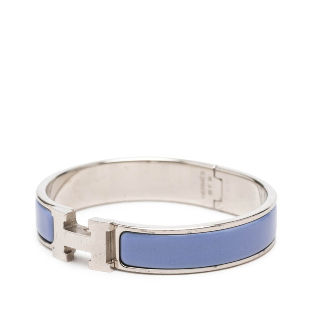 Hermes | Jewelry | Hermes Click H Pm Logo Enamel Bracelet Bangle Blue ...